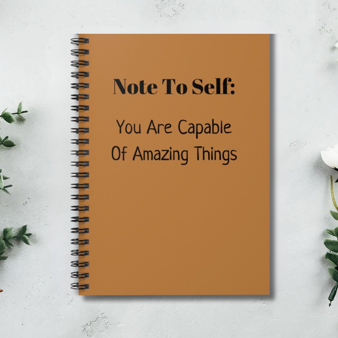 Note to Self: Cute Spiral Notebook Motivational Journal for Women ...