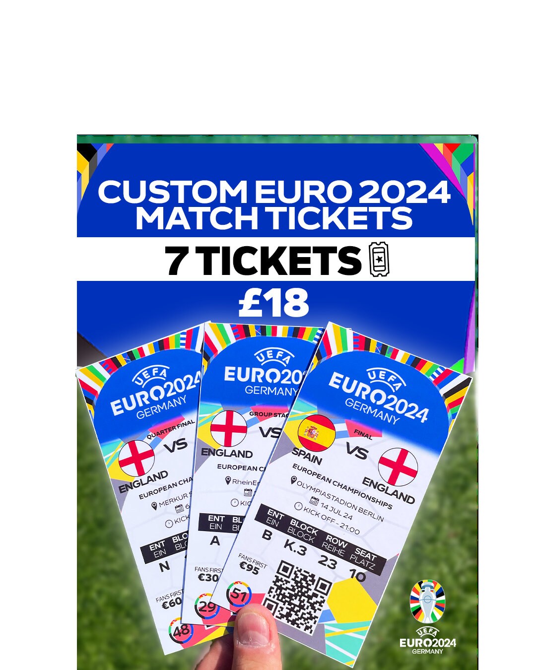 7 Customisable 2024 Euro Match Tickets - Etsy