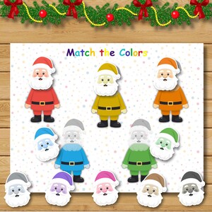 Santa Color Matching Game, Christmas Preschool Printable (PDF) - Etsy ...