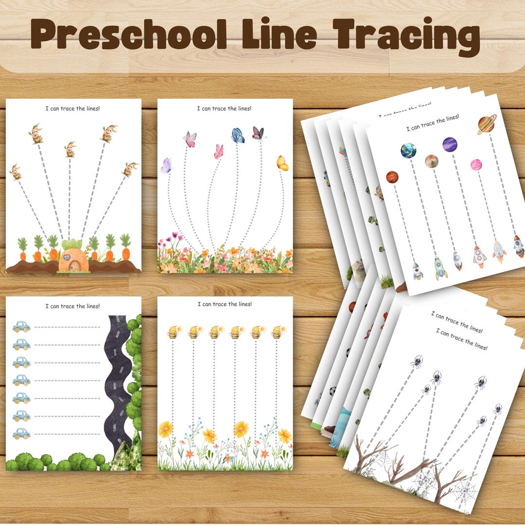 Preschool Line Tracing Worksheets, Line Trace Page Printable ...