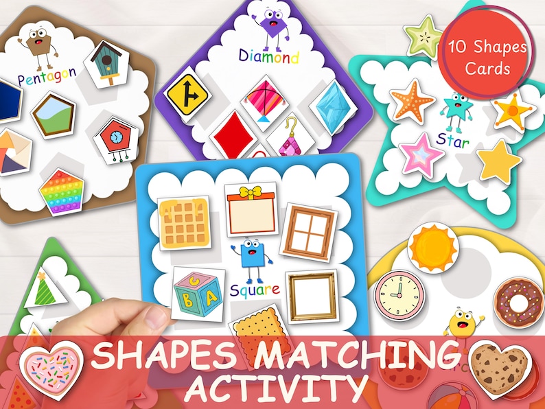 Shapes Matching Activity for Kids, Shapes Sort and Match, Toddler Busy ...
