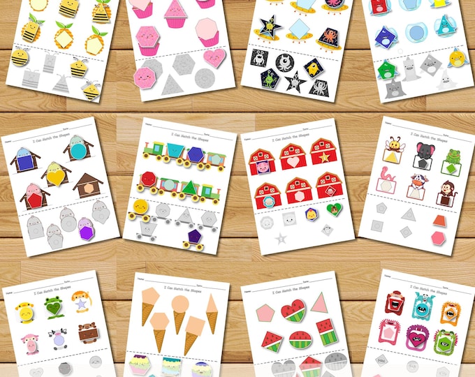 Cookie Jar Shapes Matching Game, Preschool Learning (digital Download ...