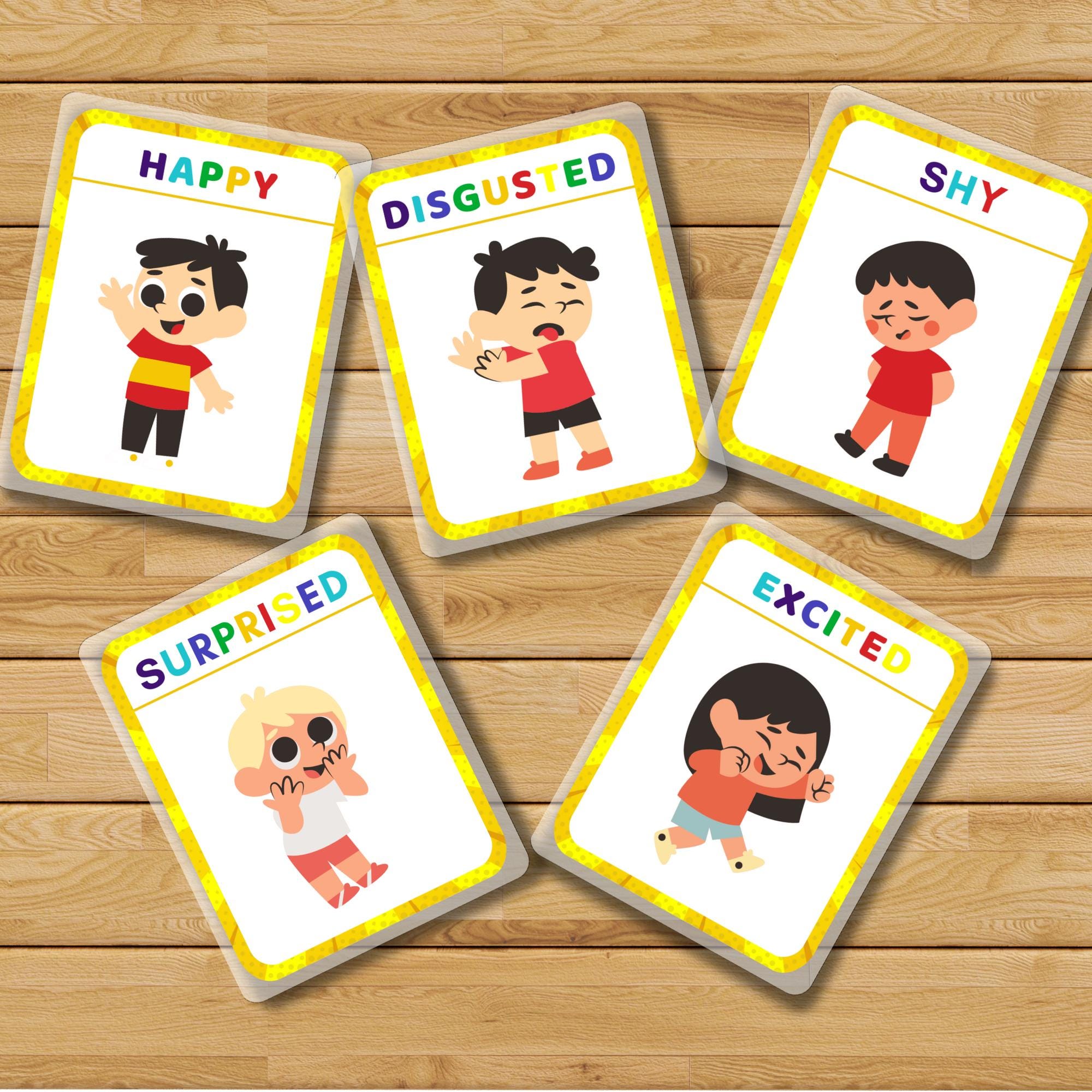 Emotions Flashcards, Printable Feelings Flash Cards, Children Emotions ...