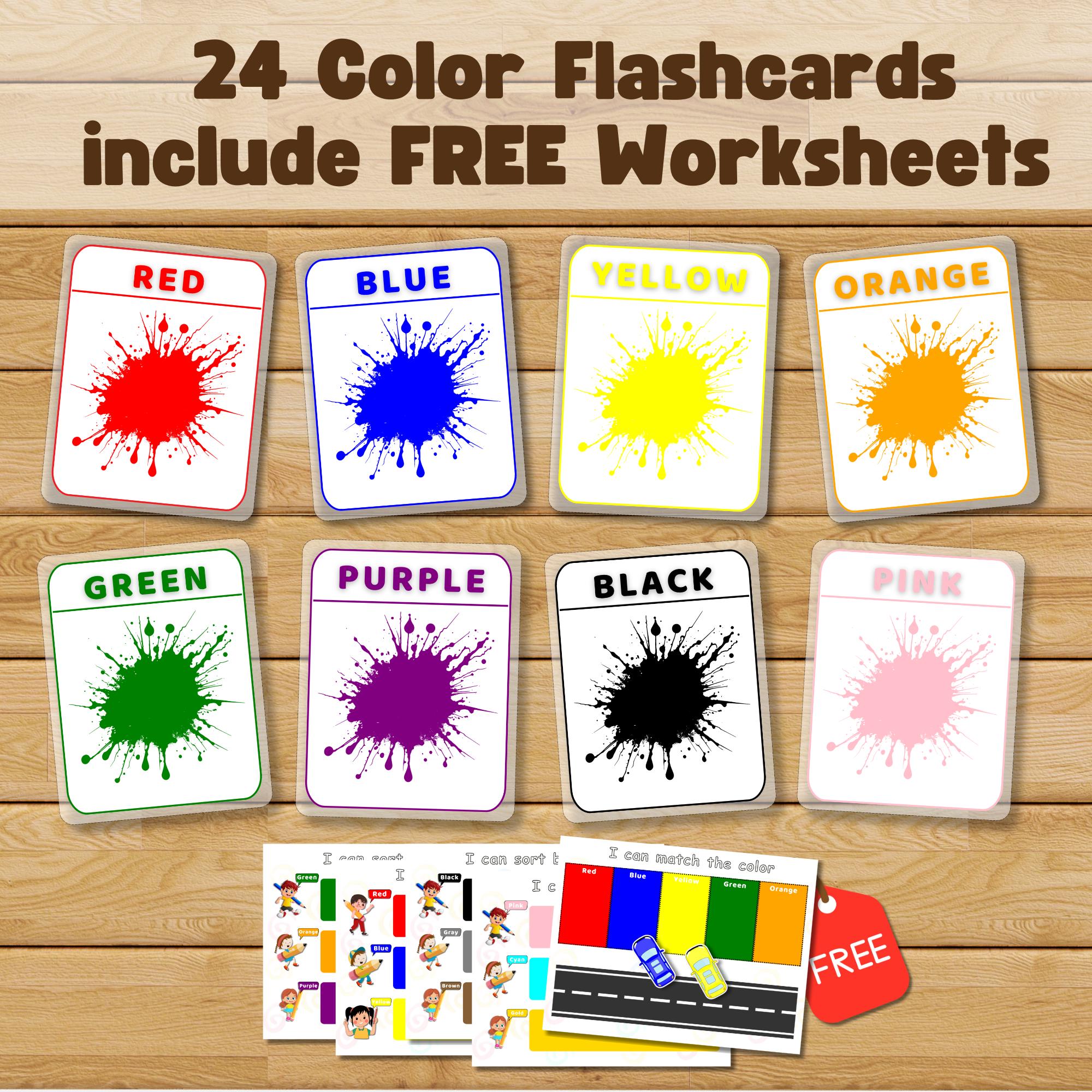 Color Flashcards, Preschool Flashcards, Printable Color Cards, Learning ...