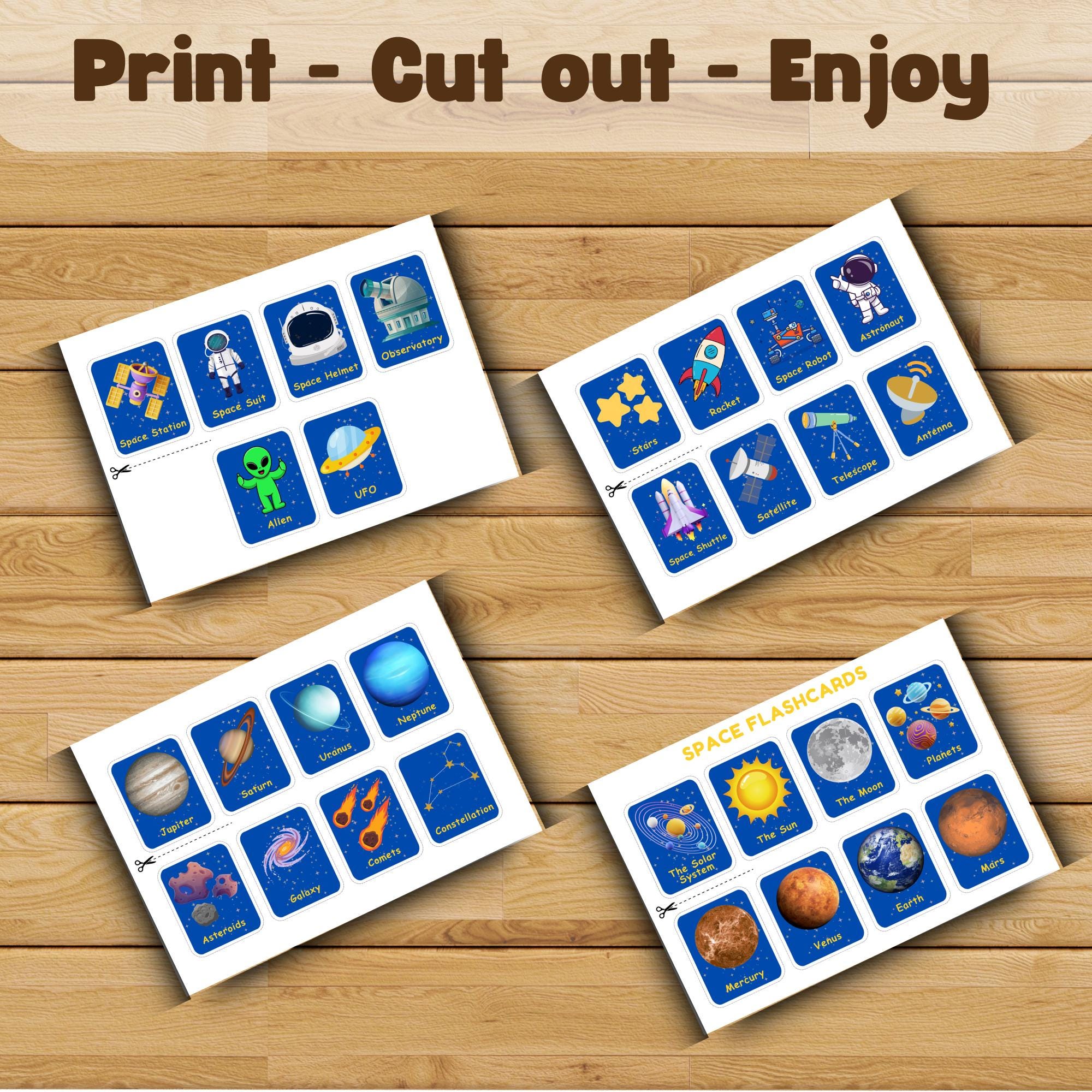 Outer Space Flashcards, Solar System Flash Cards, Space Fact Cards ...