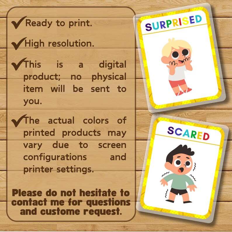 Emotions Flashcards, Printable Feelings Flash Cards, Children Emotions ...
