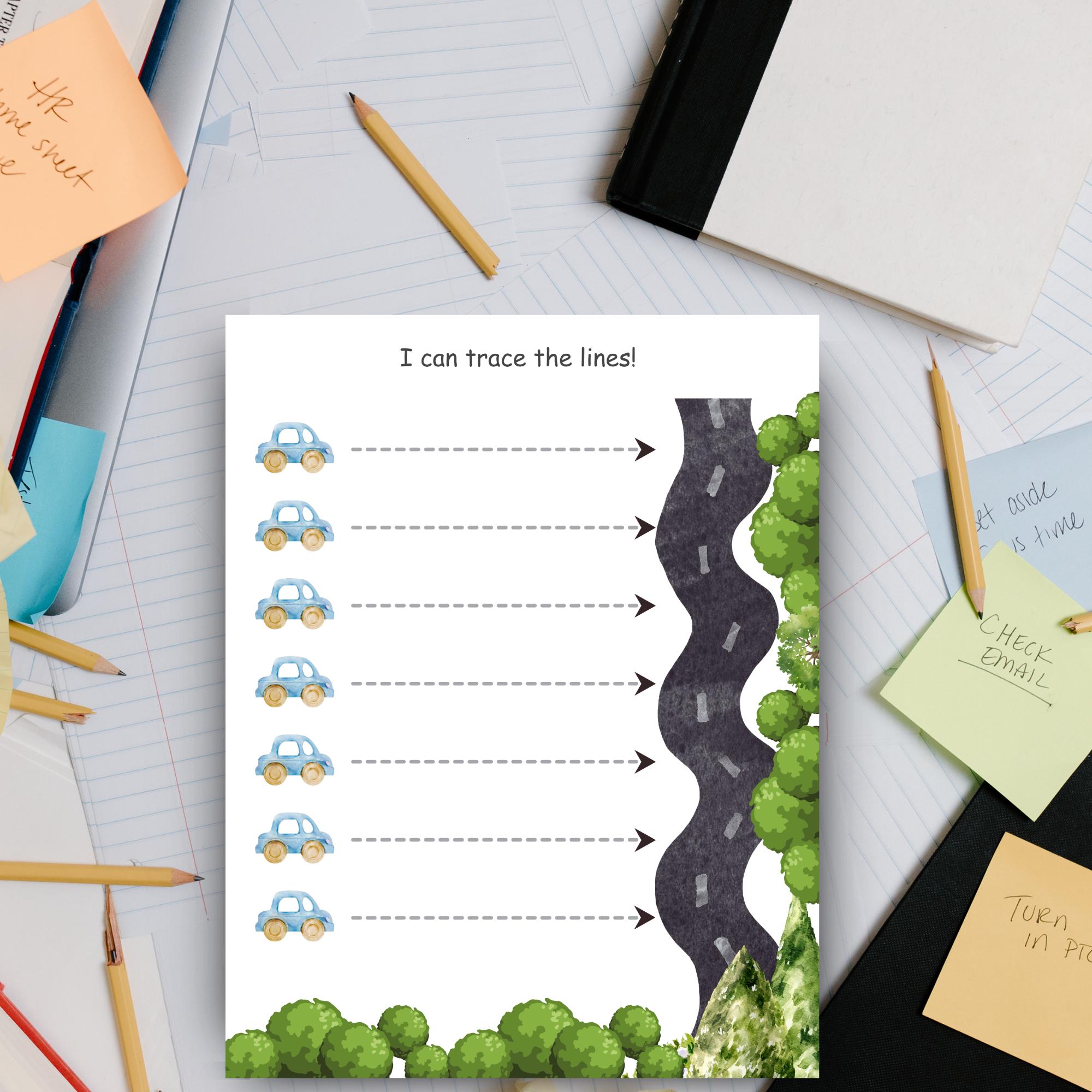 Preschool Line Tracing Worksheets, Line Trace Page Printable ...