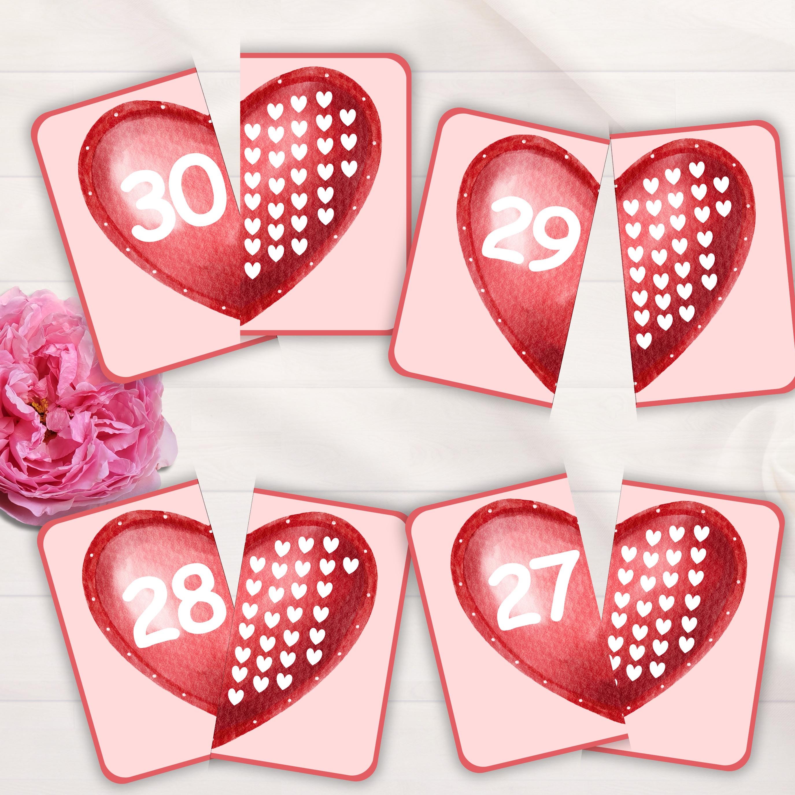 Valentine Heart Number Match, Preschool Math Game (printable) - Etsy