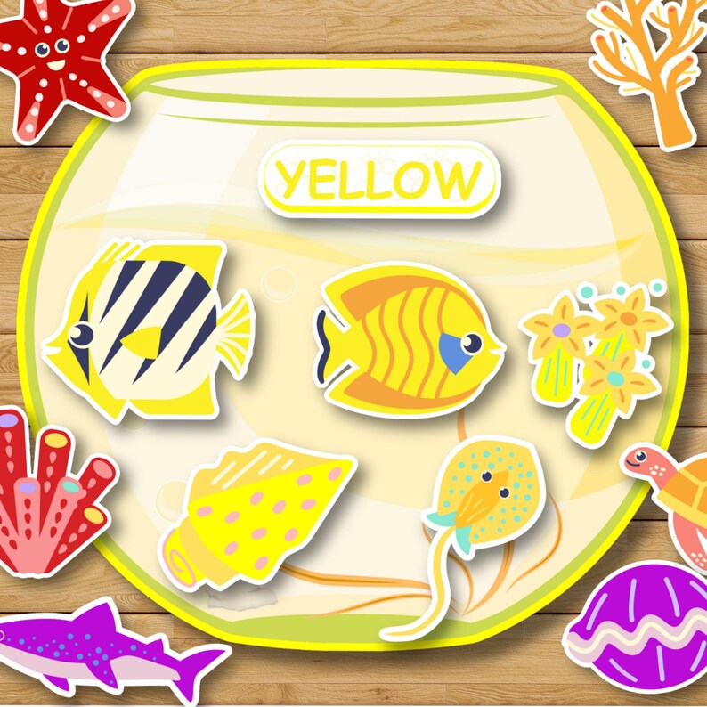 Sea Animals Color Sorting Game, Preschool Learning Binder (printable ...