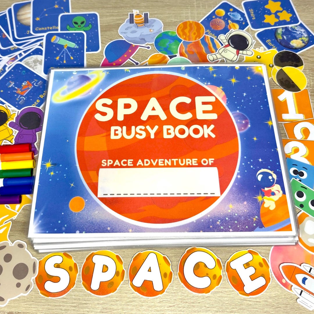 Space Busy Book: Preschool Learning, Montessori Printable (PDF) - Etsy