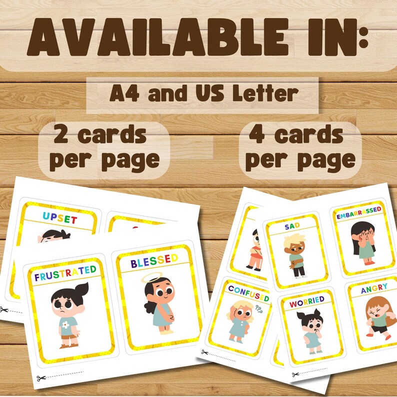 Emotions Flashcards, Printable Feelings Flash Cards, Children Emotions ...