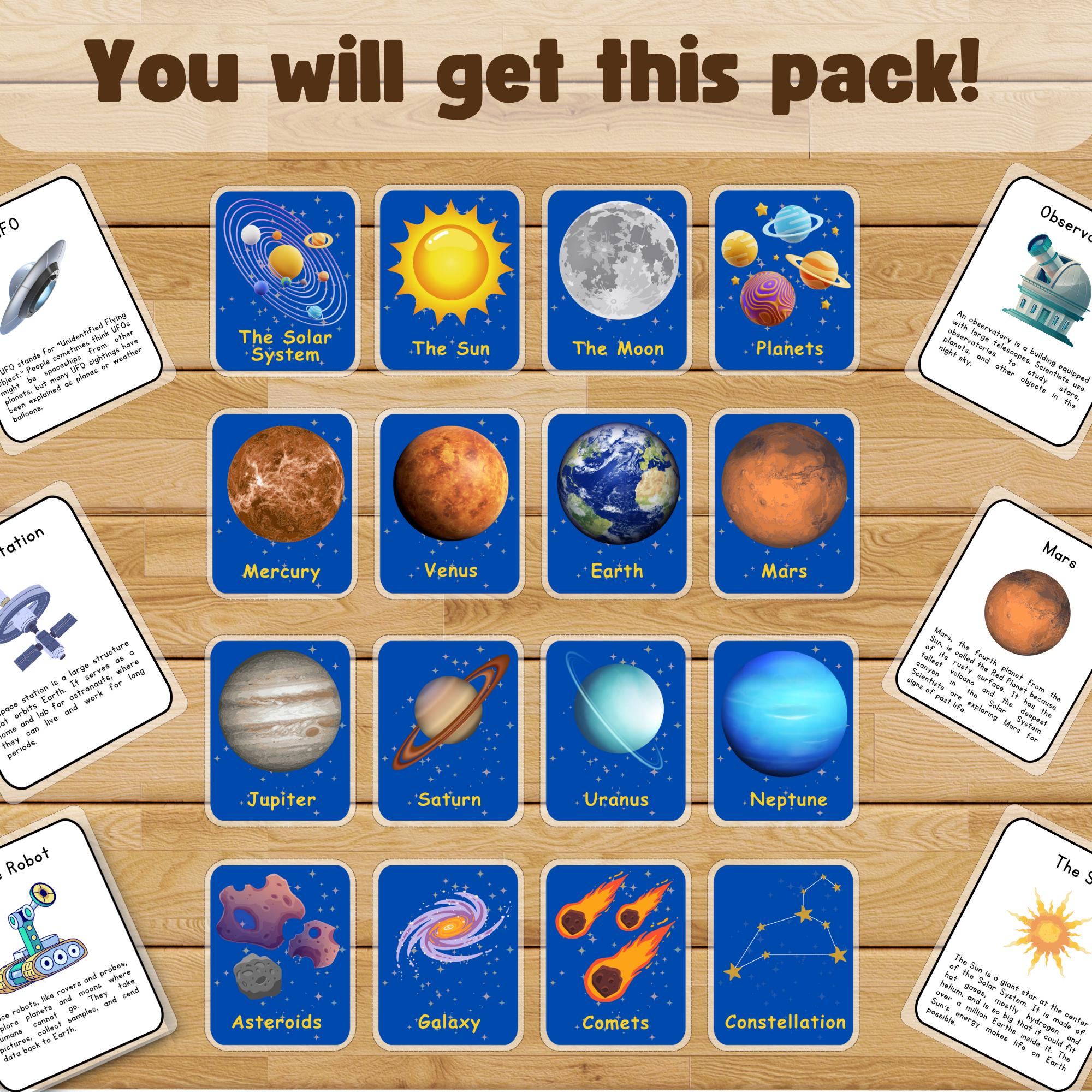 Outer Space Flashcards, Solar System Flash Cards, Space Fact Cards ...