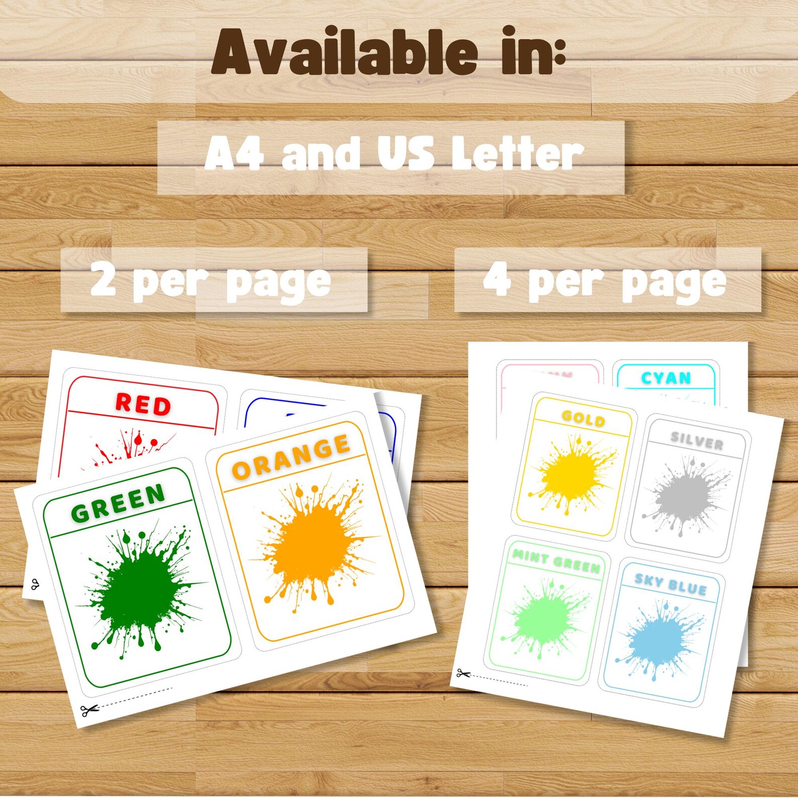 Color Flashcards, Preschool Flashcards, Printable Color Cards, Learning ...