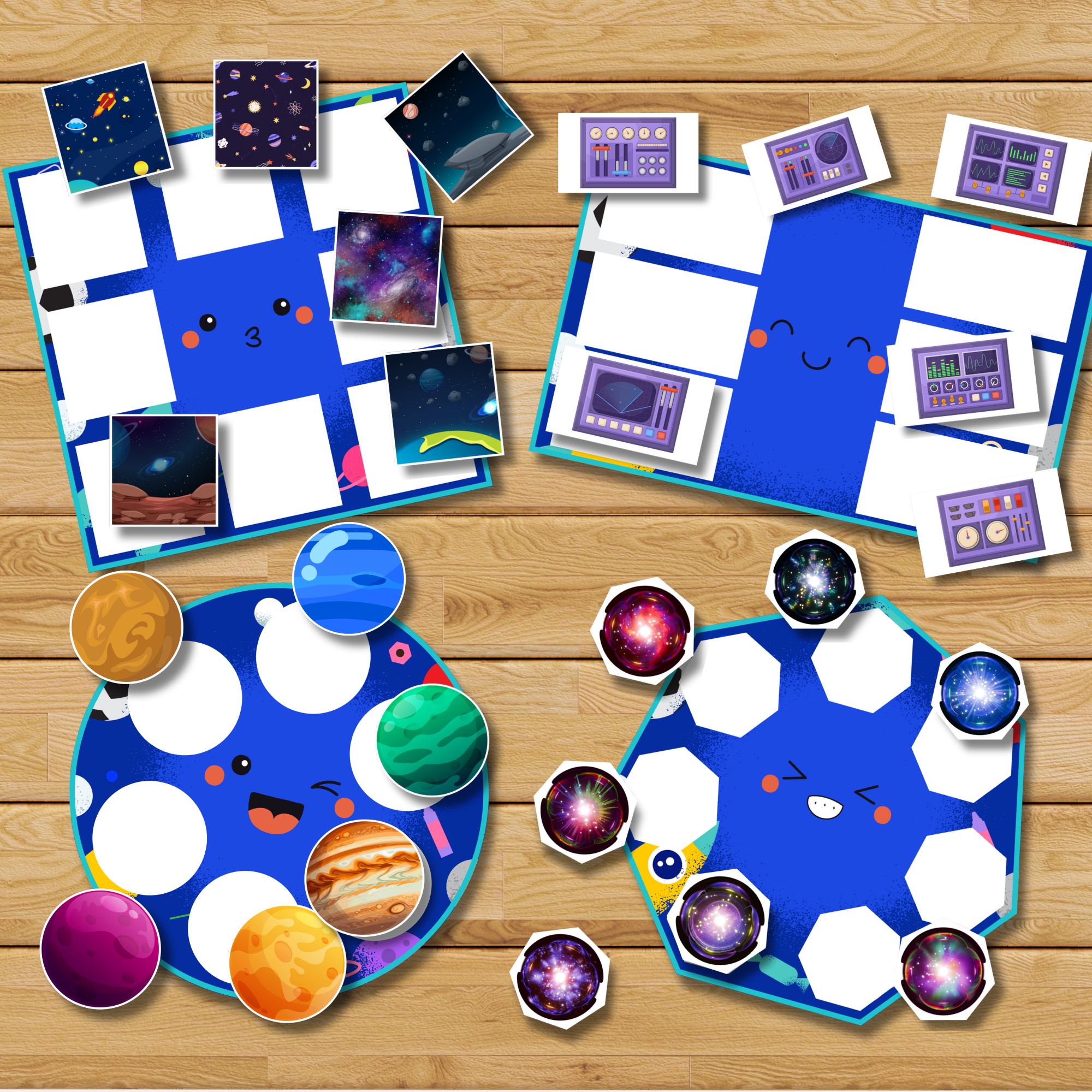 Outer Space Shapes Matching Activity, Toddler Learning Binder (PDF ...