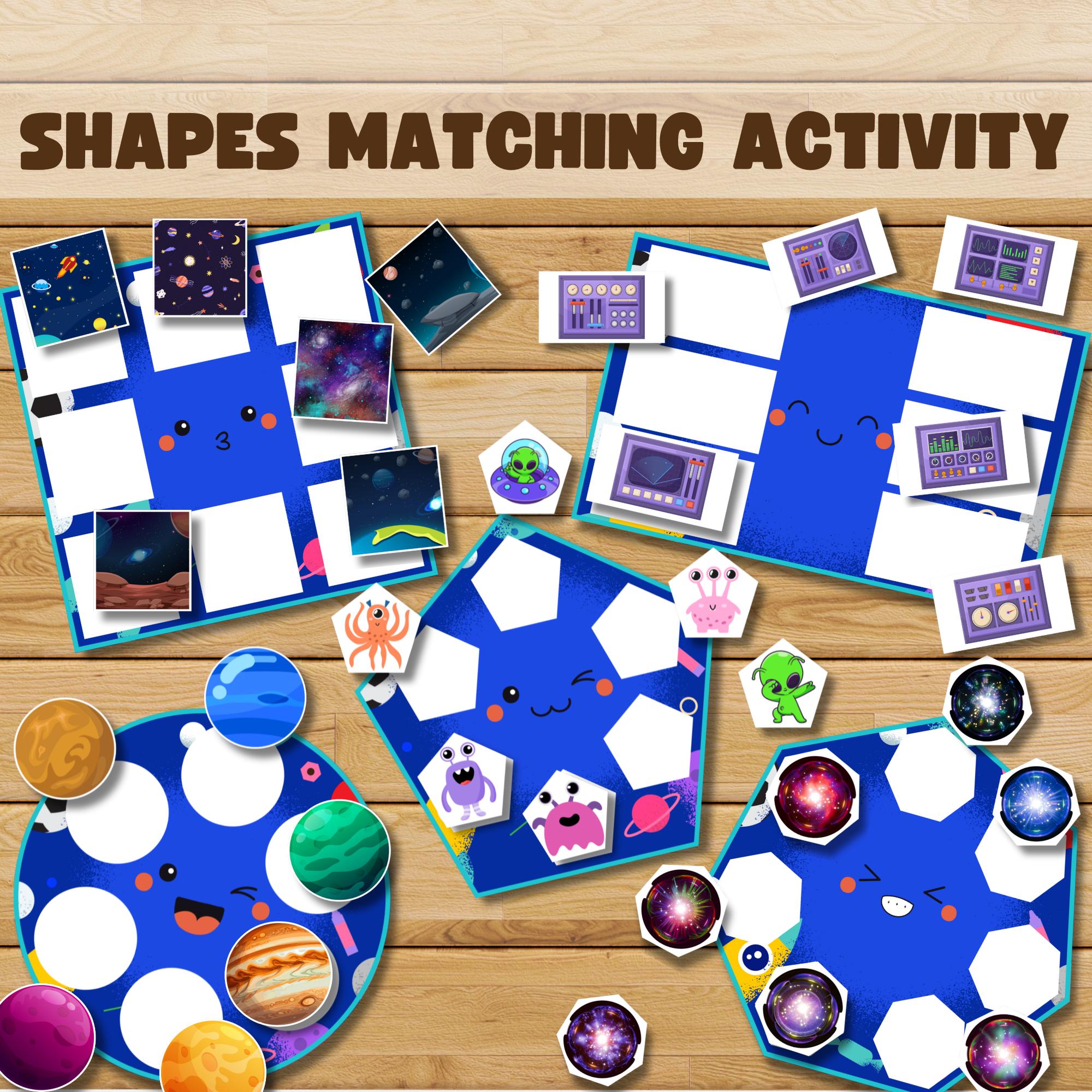 Outer Space Shapes Matching Activity, Toddler Learning Binder (PDF ...