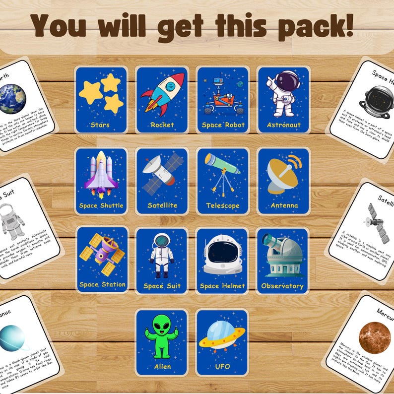 Outer Space Flashcards, Solar System Flash Cards, Space Fact Cards ...