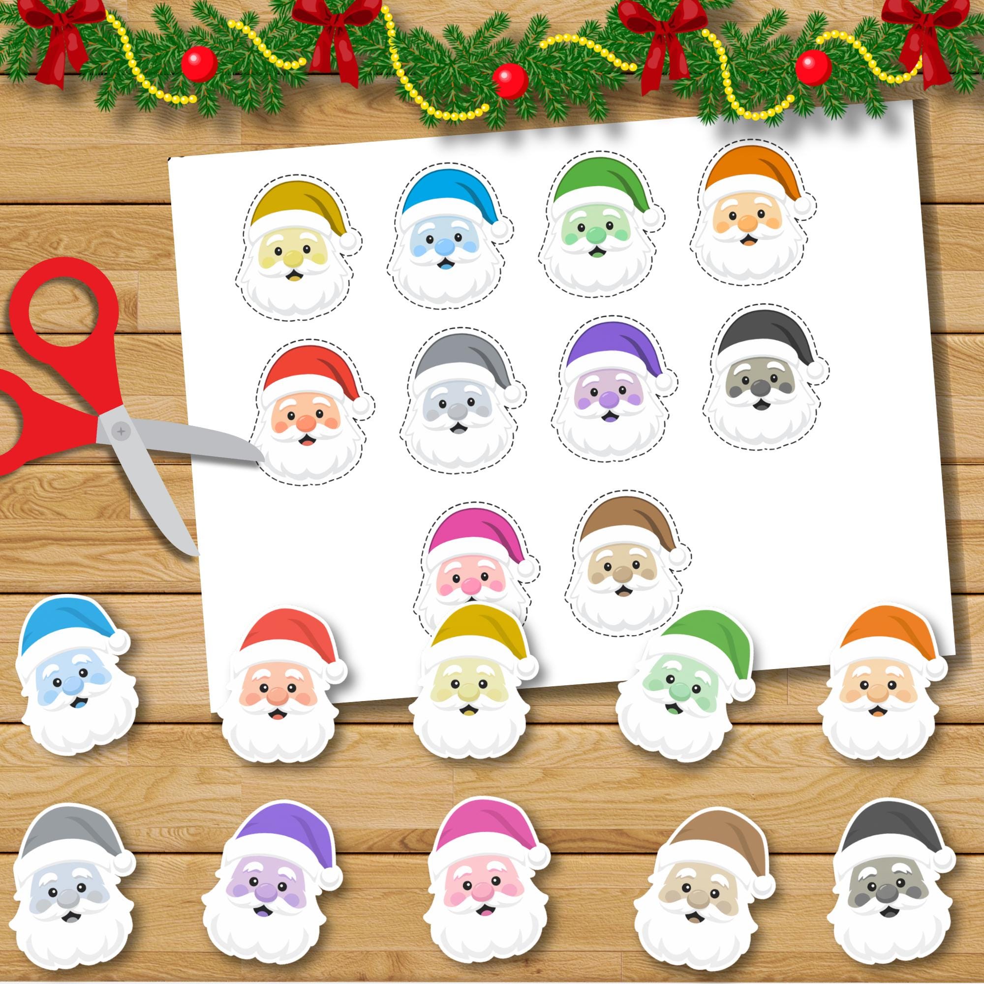 Santa Color Matching Game, Christmas Preschool Printable (PDF) - Etsy ...