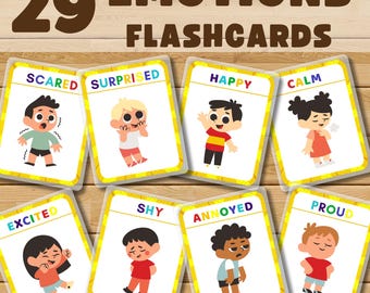 31 Animated Emotions Flashcards, Printable Feelings Flash Cards ...