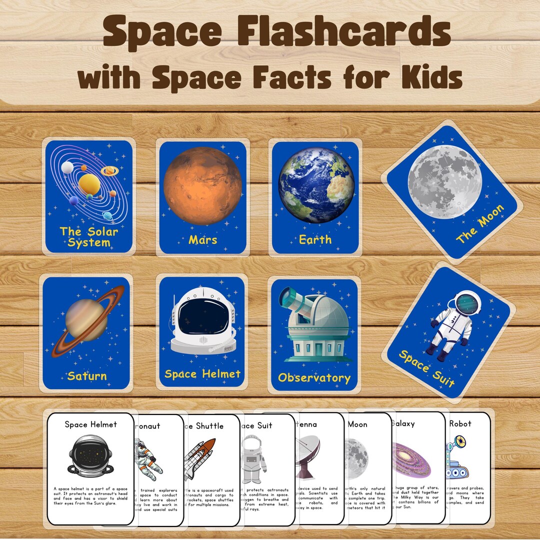 Outer Space Flashcards, Solar System Flash Cards, Space Fact Cards ...