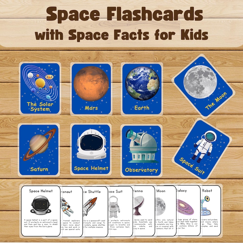 Outer Space Flashcards, Solar System Flash Cards, Space Fact Cards ...