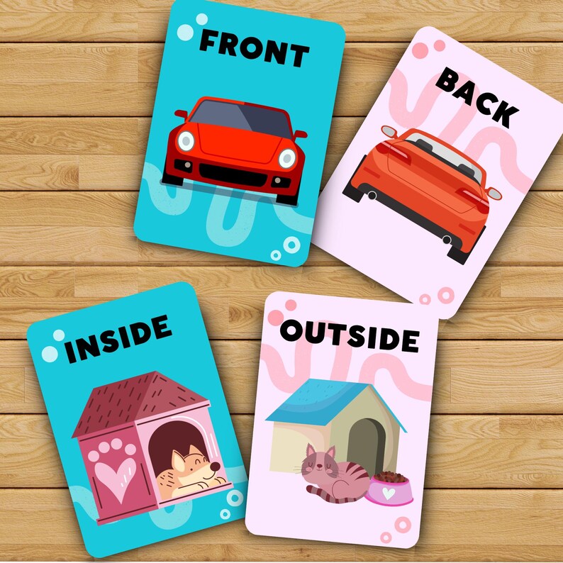Opposites Matching Flashcards, Printable Vocabulary Activity, Pairing ...
