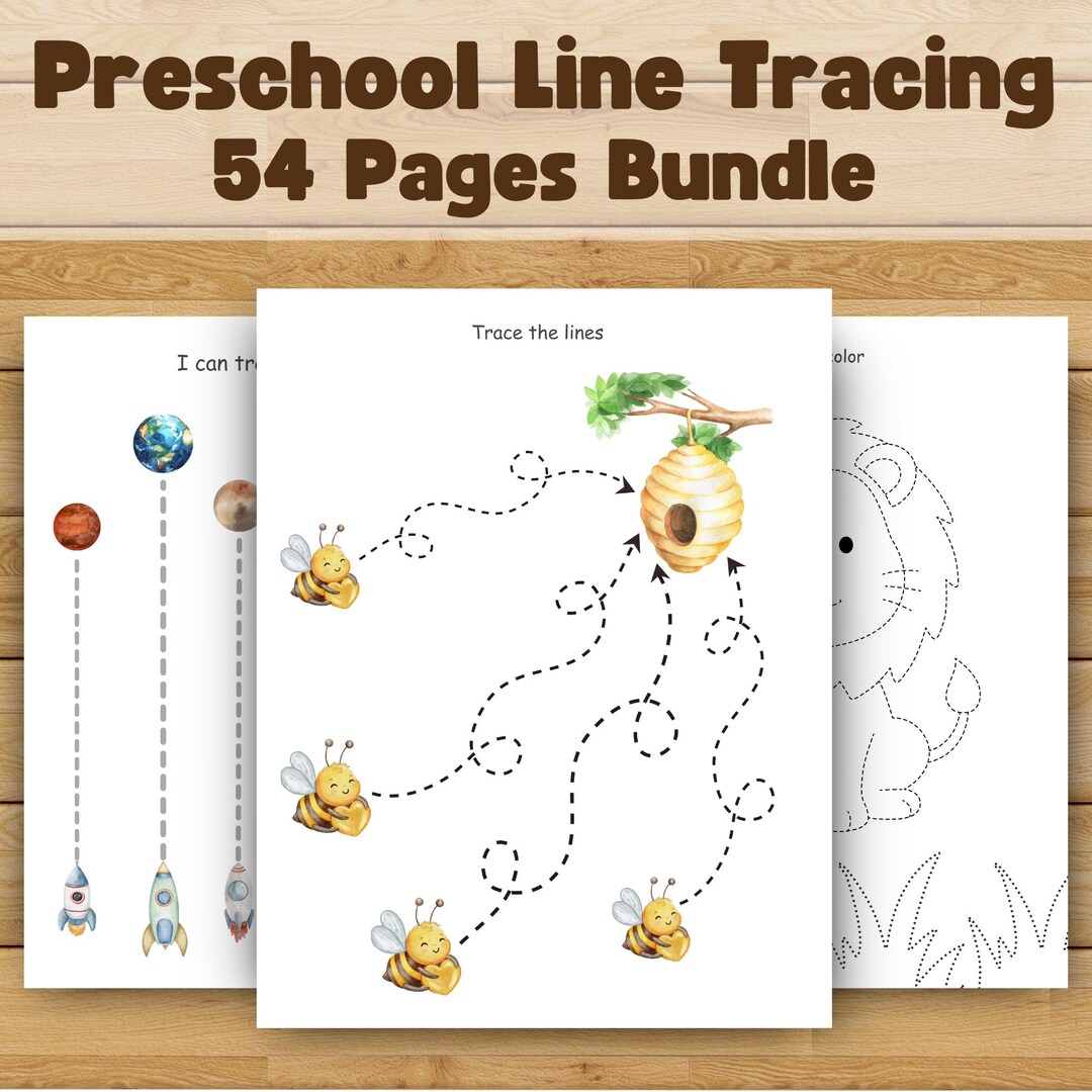 Preschool Line Tracing Worksheets, Line Trace Page Printable ...