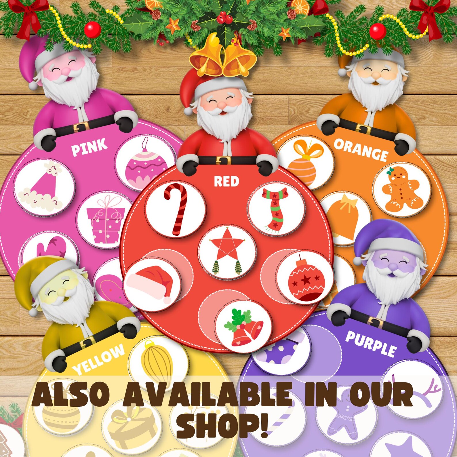 Santa Color Matching Game, Christmas Preschool Printable (PDF) - Etsy ...