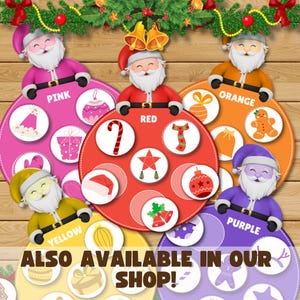 Santa Color Matching Game, Christmas Preschool Printable (PDF) - Etsy ...