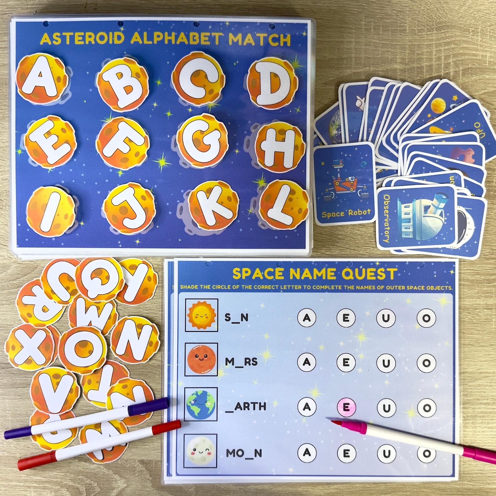 Space Busy Book Preschool Printable Worksheet Toddler Busy Book Binder ...