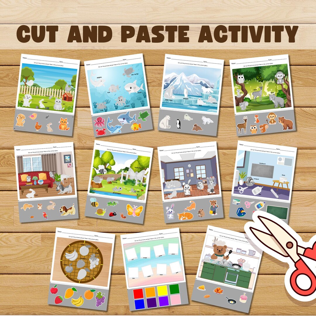 Cut and Paste Preschool Printables Montessori Cut and Paste ...