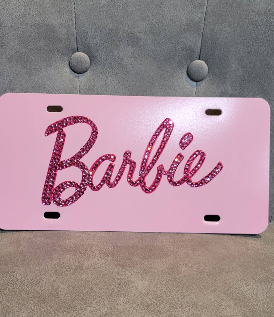 Custom Rhinestone Barbie License Plate Plaque - Etsy