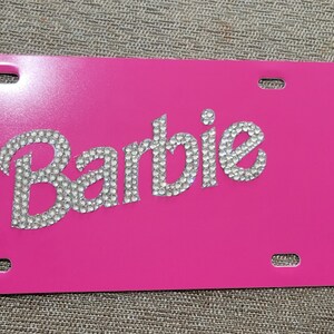 Custom Rhinestone Barbie License Plate Plaque - Etsy