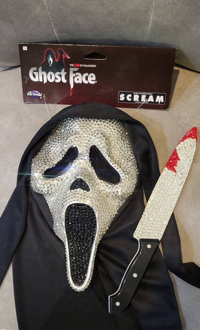 Rhinestone Ghost Face SCREAM Mask - Etsy