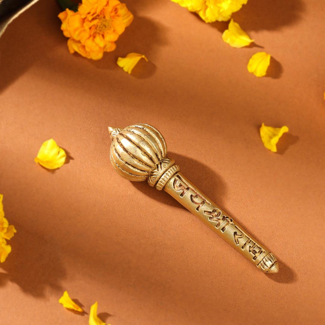 Brass Hanuman Gada/ Mace Indian Home Decor Bhajarang Bali Gada Indian ...