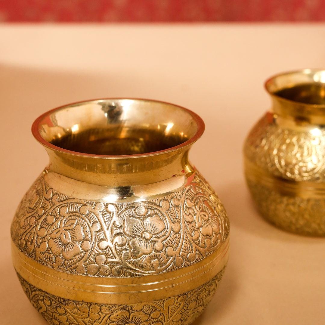 Brass Pooja Kalash. Pure Brass Lota Kalash, Handmade Brass Pooja Lota ...