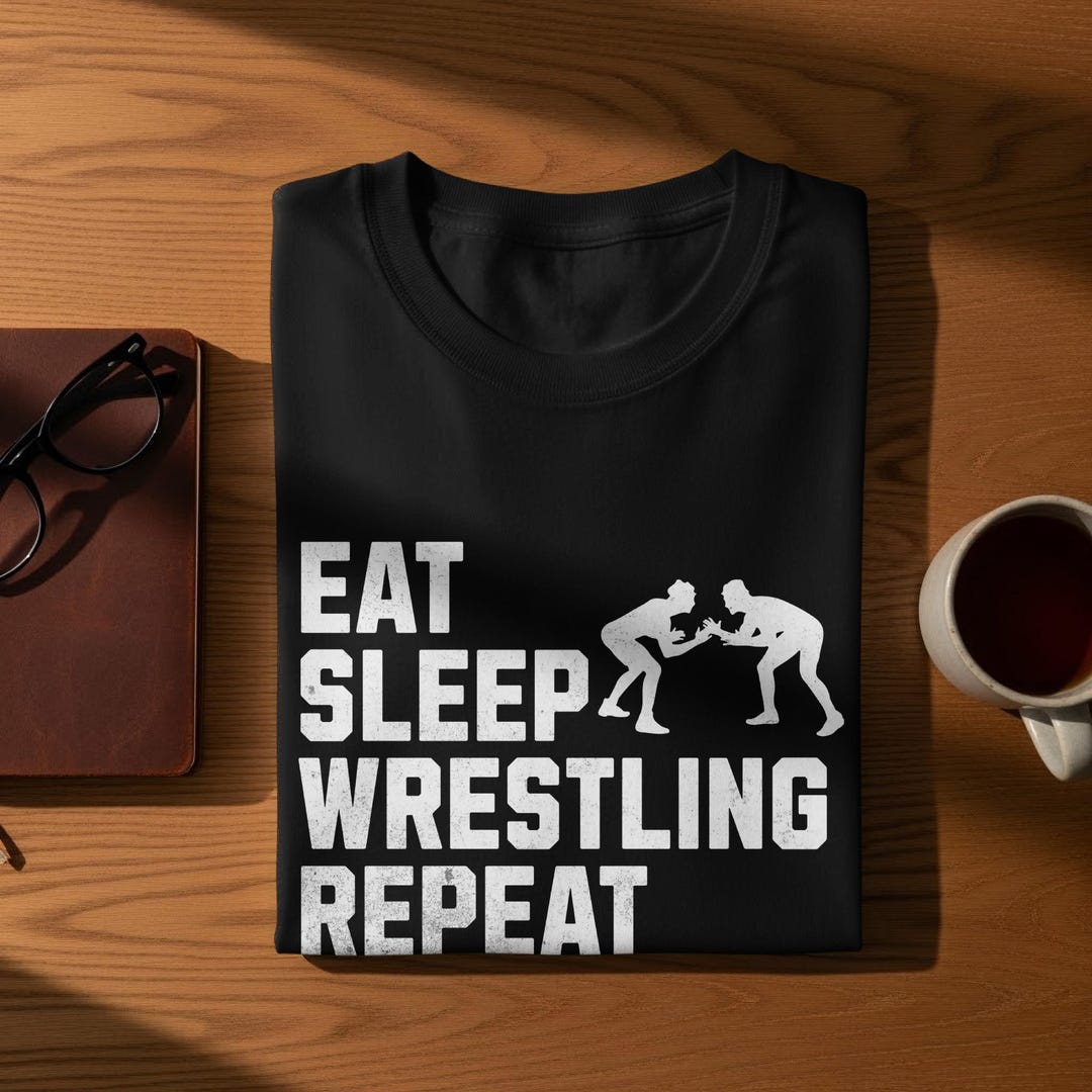 Eat Sleep Wrestling Repeat T-shirts, Wrestler T-shirts, Wrestling Gift ...