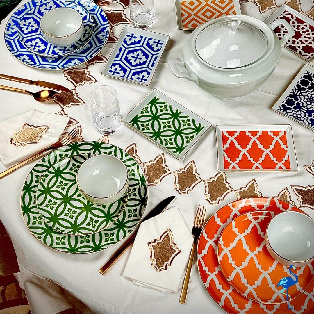 Morocco Dinner Set 18 Pieces Morocco Plates, Colourful Plates, Moroccan ...