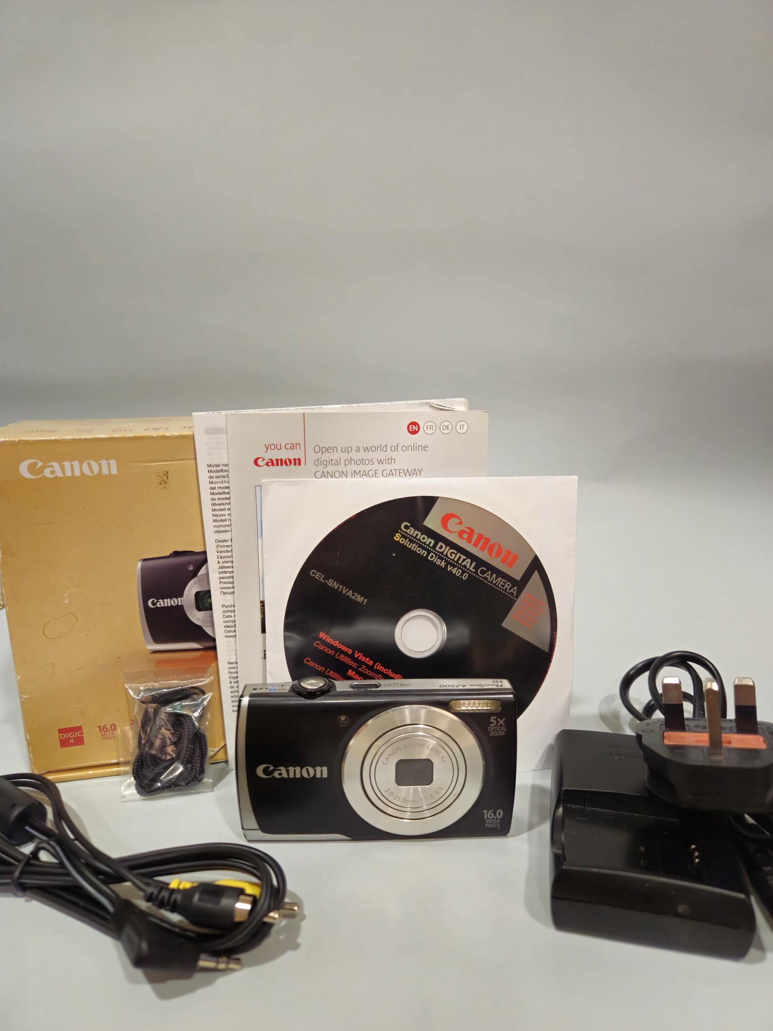 Canon Powershot A2500 Digital Camera With Box and Accessories - FREE ...