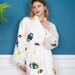 ORGANIC COTTON ROBE White With Evil Eye Print - Etsy