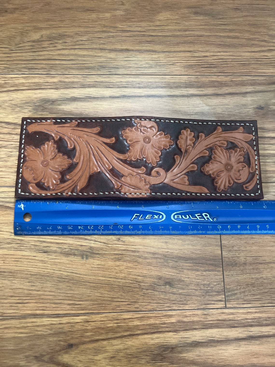 Handmade Two Toned Western Bifold Wallet. Cowboy Style Floral Tooled ...