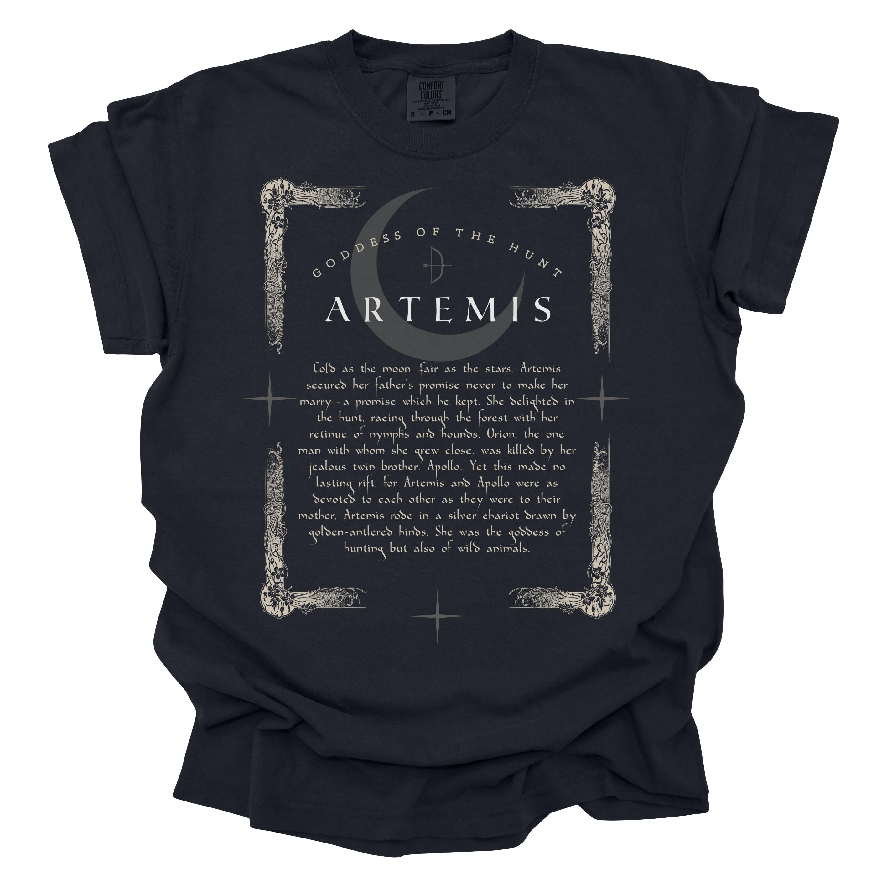 Greek Goddess Artemis Comfort Colors Shirt, Hunter Goddess, Greek ...