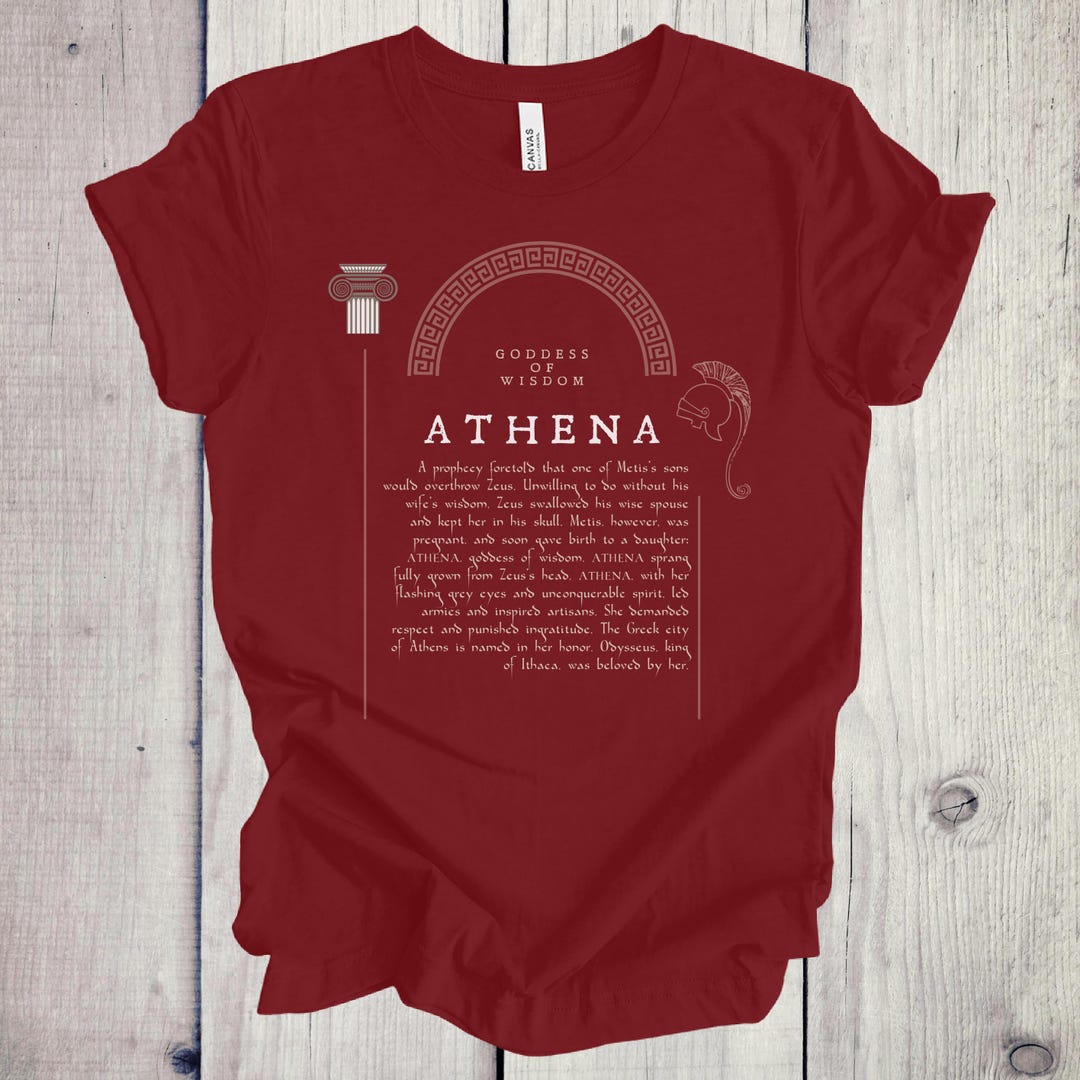Greek Goddess Athena Shirt, Warrior Goddess, Greek Mythology, History ...