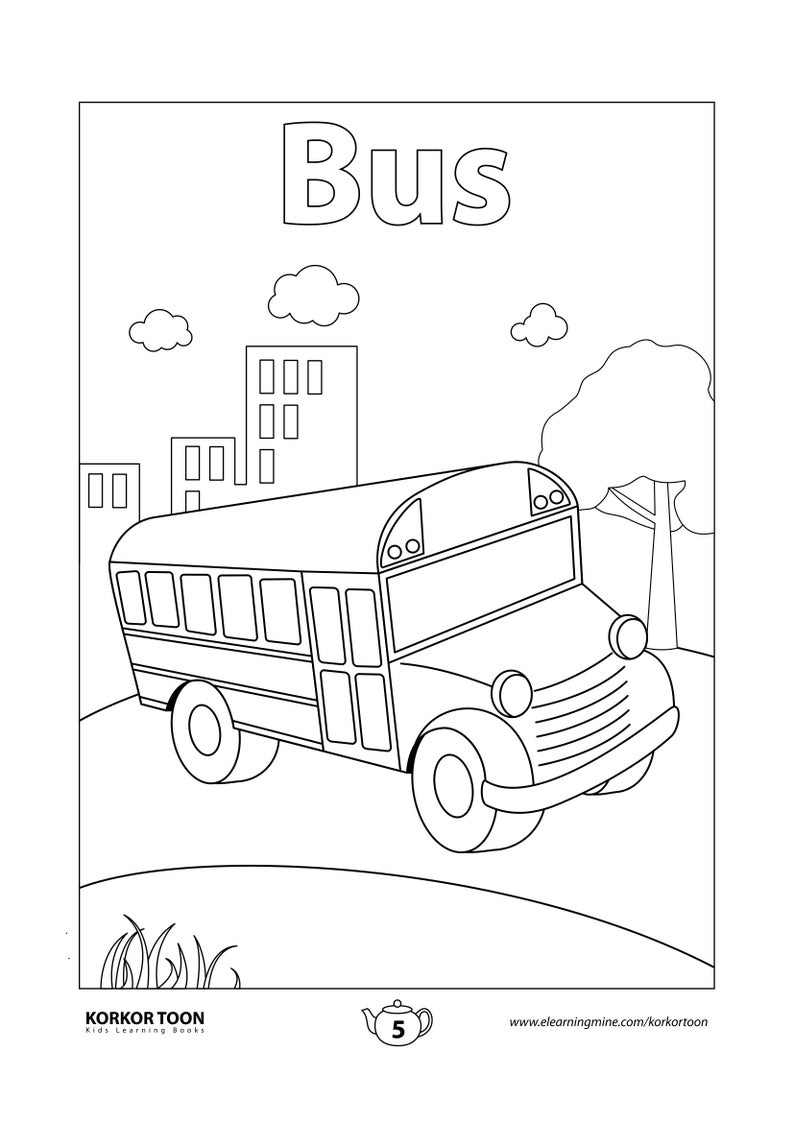 Printable Coloring Book for Kids Transportation - Etsy