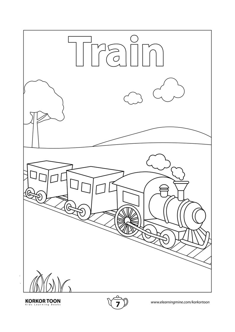 Printable Coloring Book for Kids Transportation - Etsy