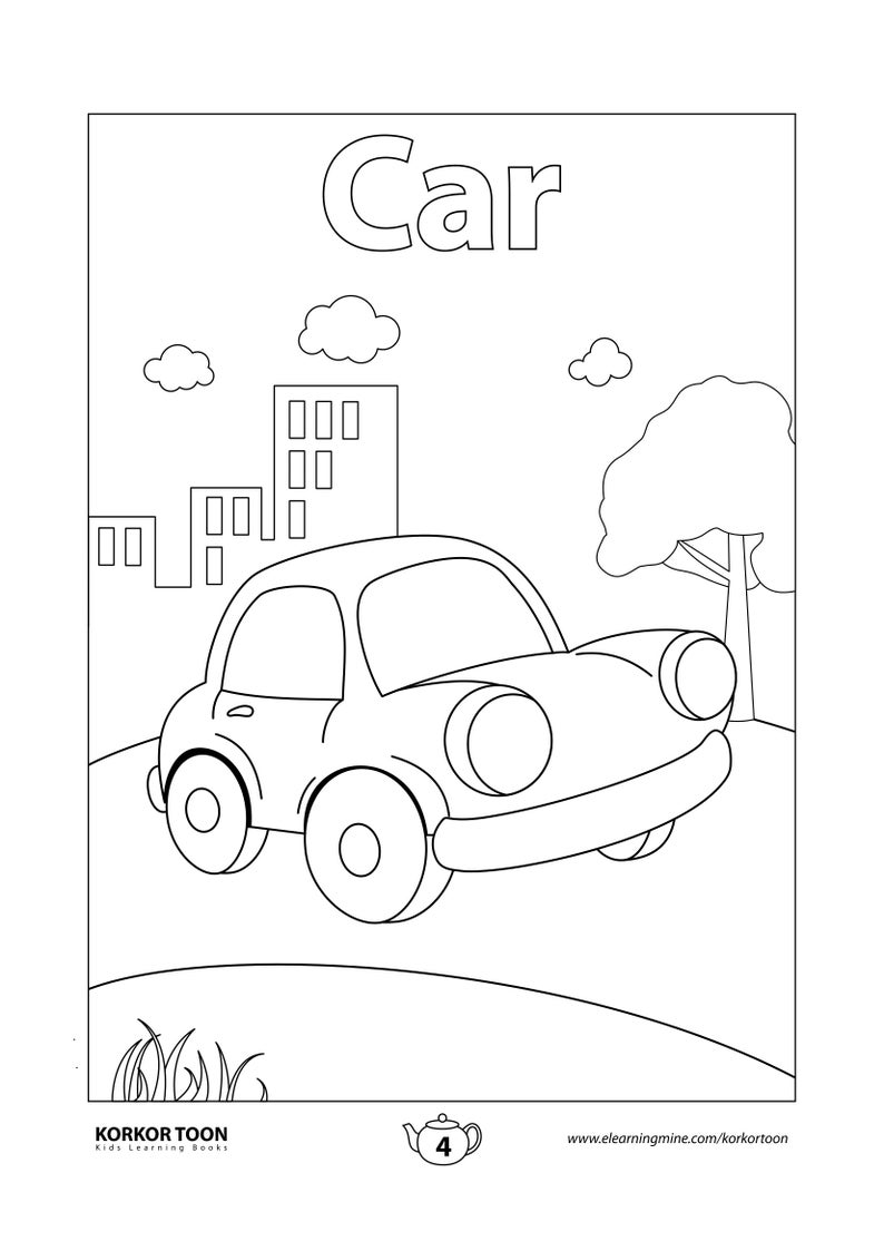 Printable Coloring Book for Kids Transportation - Etsy