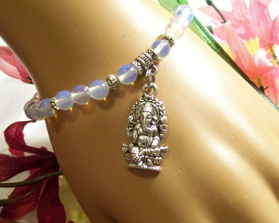 Ganesh Ganesha Hindu Gods Elephant God Moonstone OOAK Bracelet - Etsy