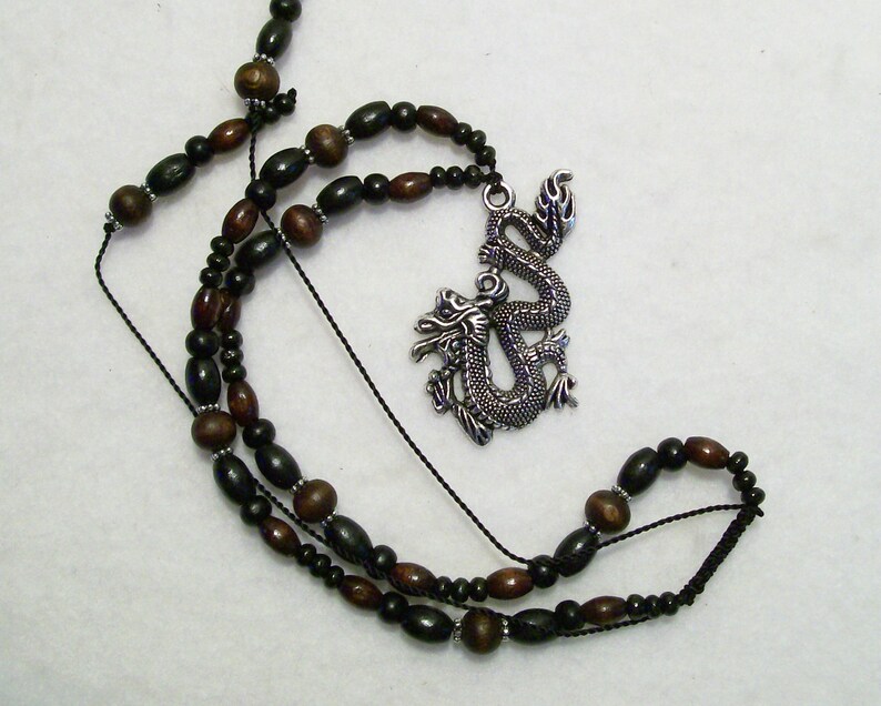 Dragon Charmed Talisman Wood Masculine - Etsy