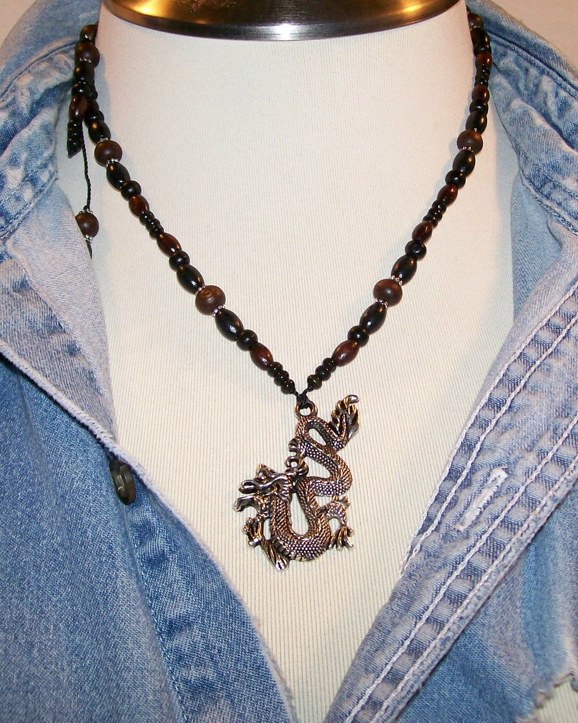 Dragon Charmed Talisman Wood Masculine - Etsy