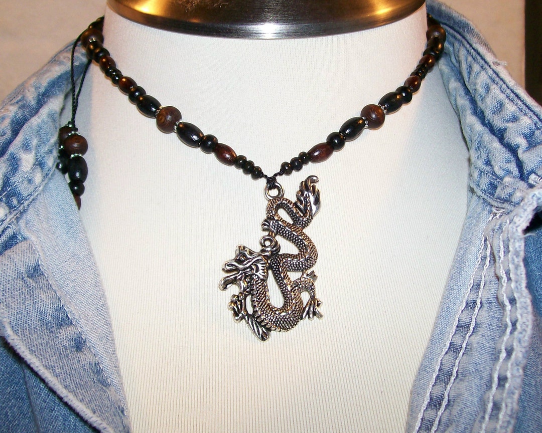 Dragon Charmed Talisman Wood Masculine - Etsy