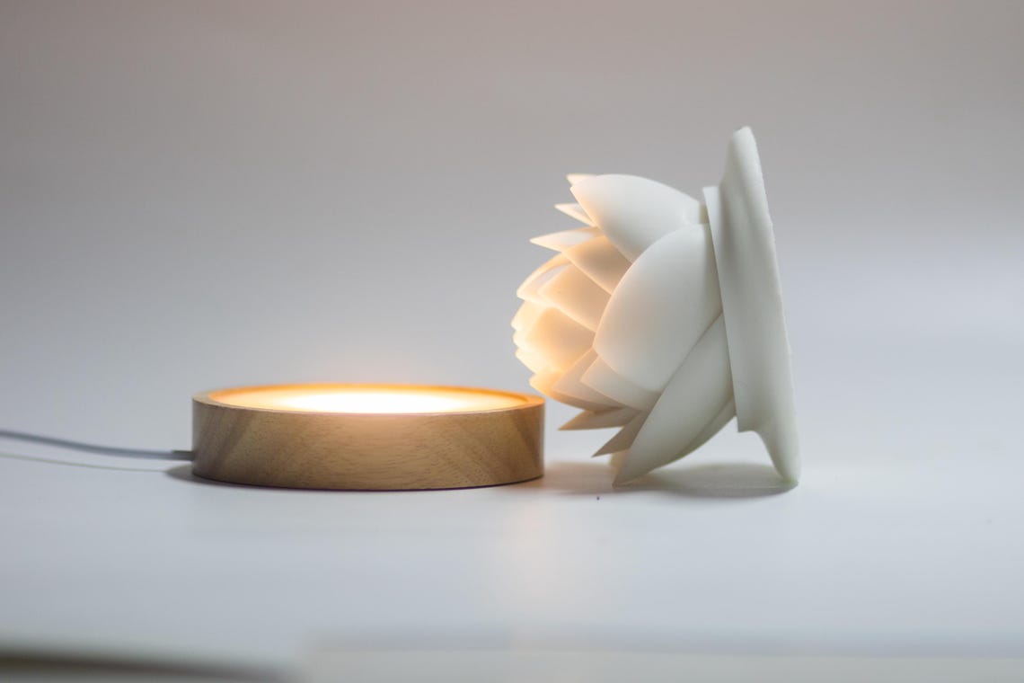 3D Printed Lotus LED Night Light: Personalized Flower Table Lamp - Etsy